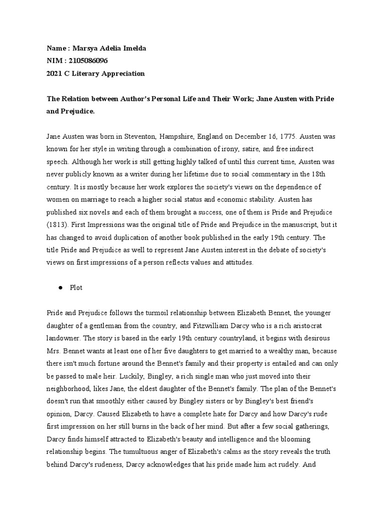 Pride and Prejudice Jane Austen | PDF | Pride And Prejudice | Mr. Darcy