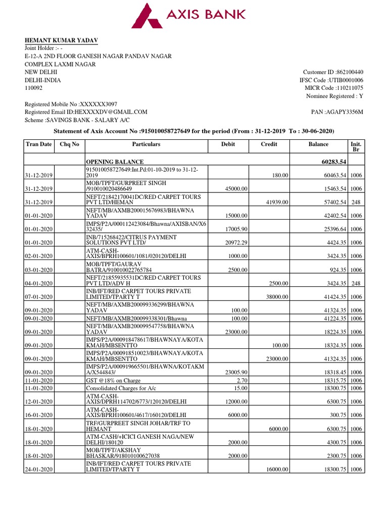Account STMT | PDF | Banks | Debit Card