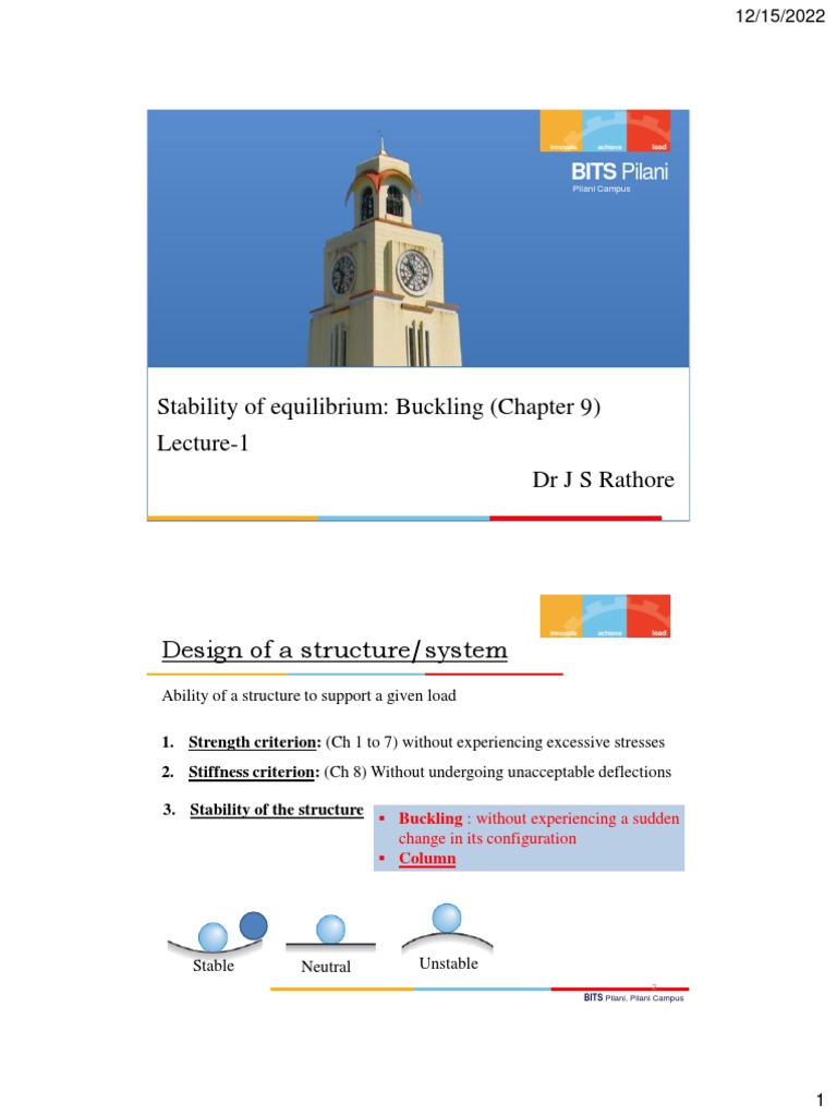 Column Slides - Chapter 9 | PDF | Buckling | Column