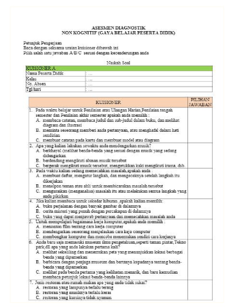 Aksi Nyata Melakukan Asesmen Awal Pembelajaran | PDF