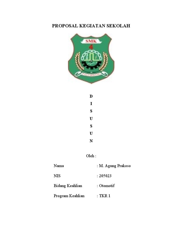 M. Agung Prakoso - TKR 1 - Proposal Sekolah | PDF