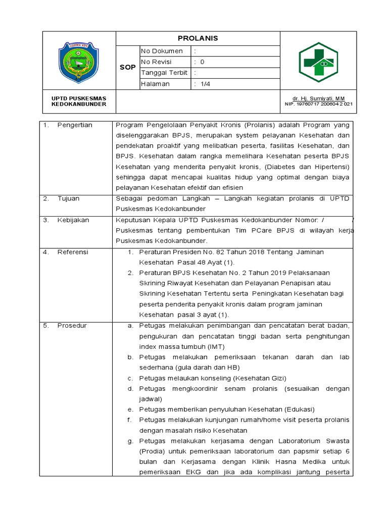Sop Prolanis | PDF