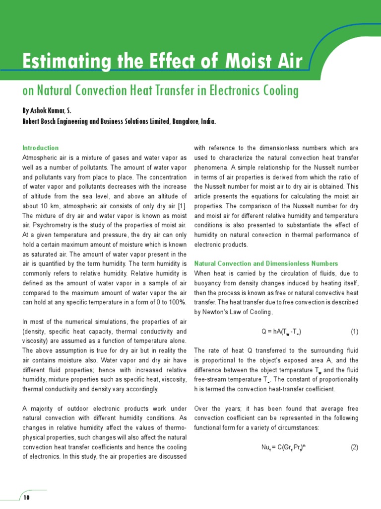 Qpedia Nov08 Estimating The Effect of Moist Air On Natural Convection Heat Transfer | PDF ...