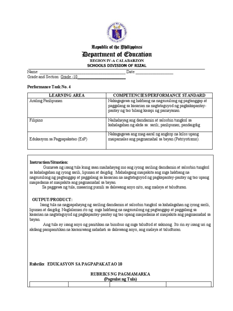 Grade-10 Q3 PT4 APEsFil | PDF