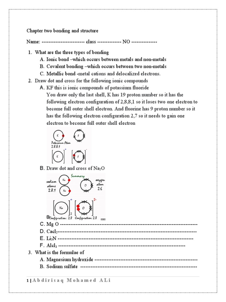 Chapter Two Bonding and Structure | PDF | Chemical Bond | Covalent Bond