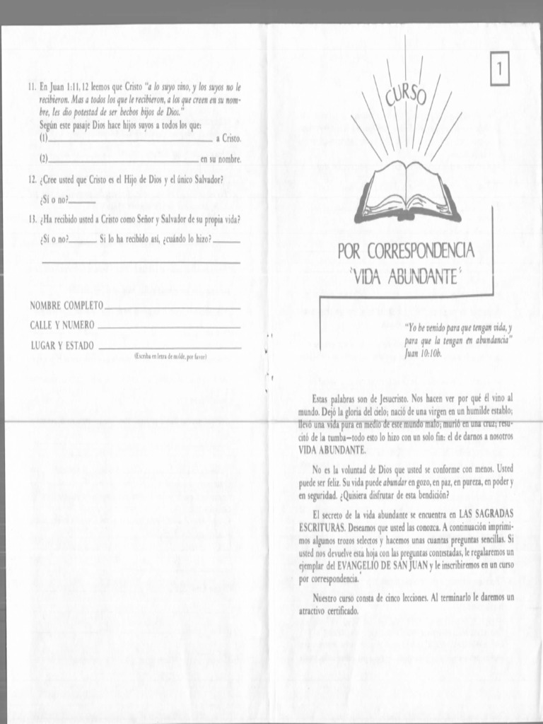 Curso Vida Abundante 5 Lecciones | PDF | Cristo (título) | Jesús