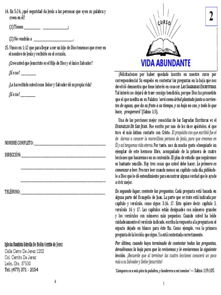 Vida Abundante 02 | PDF | Jesús | Cristo (título)