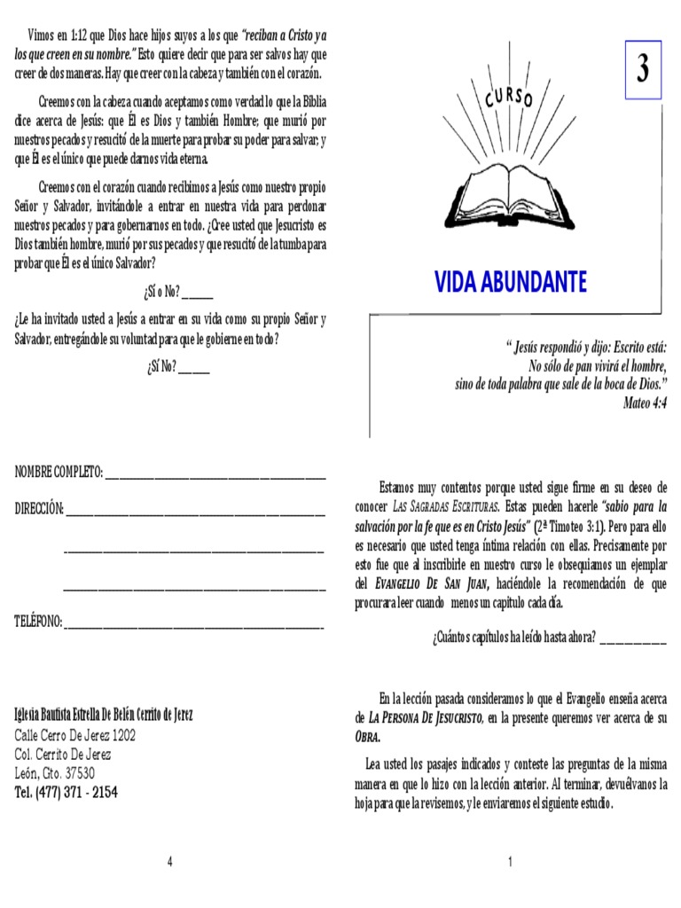 Vida Abundante 03 | PDF | Cristo (título) | Pecado