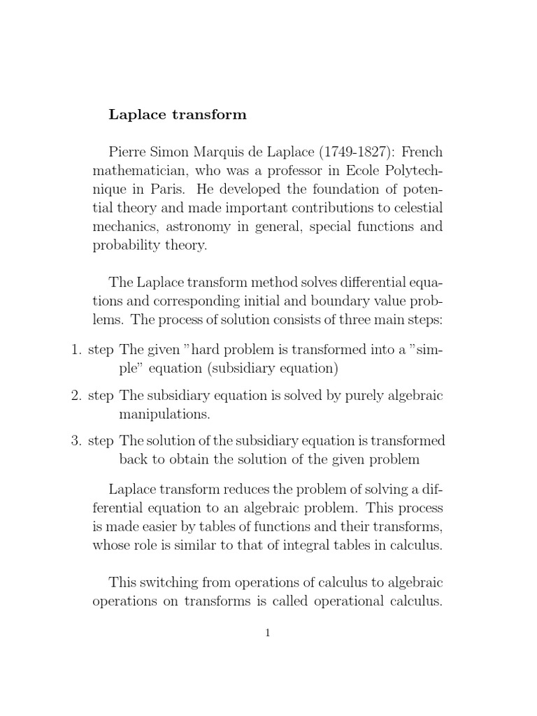 Laplace Transform Lecture Notes | Download Free PDF | Convolution ...