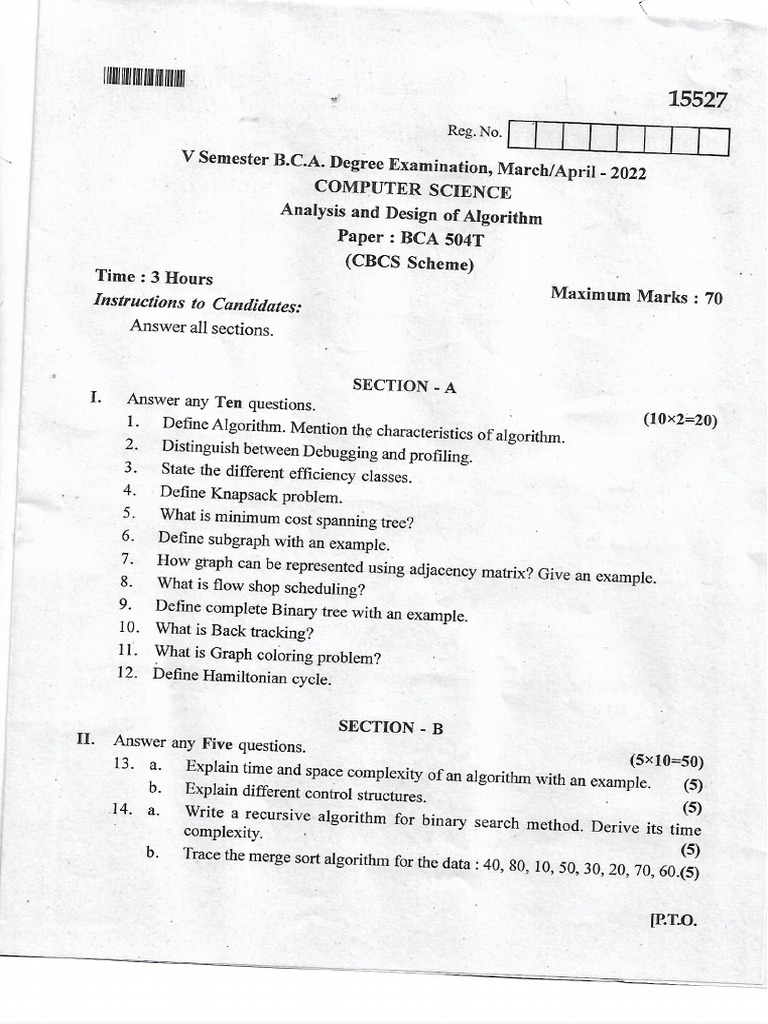 Analysis and Design of Algorithms | PDF