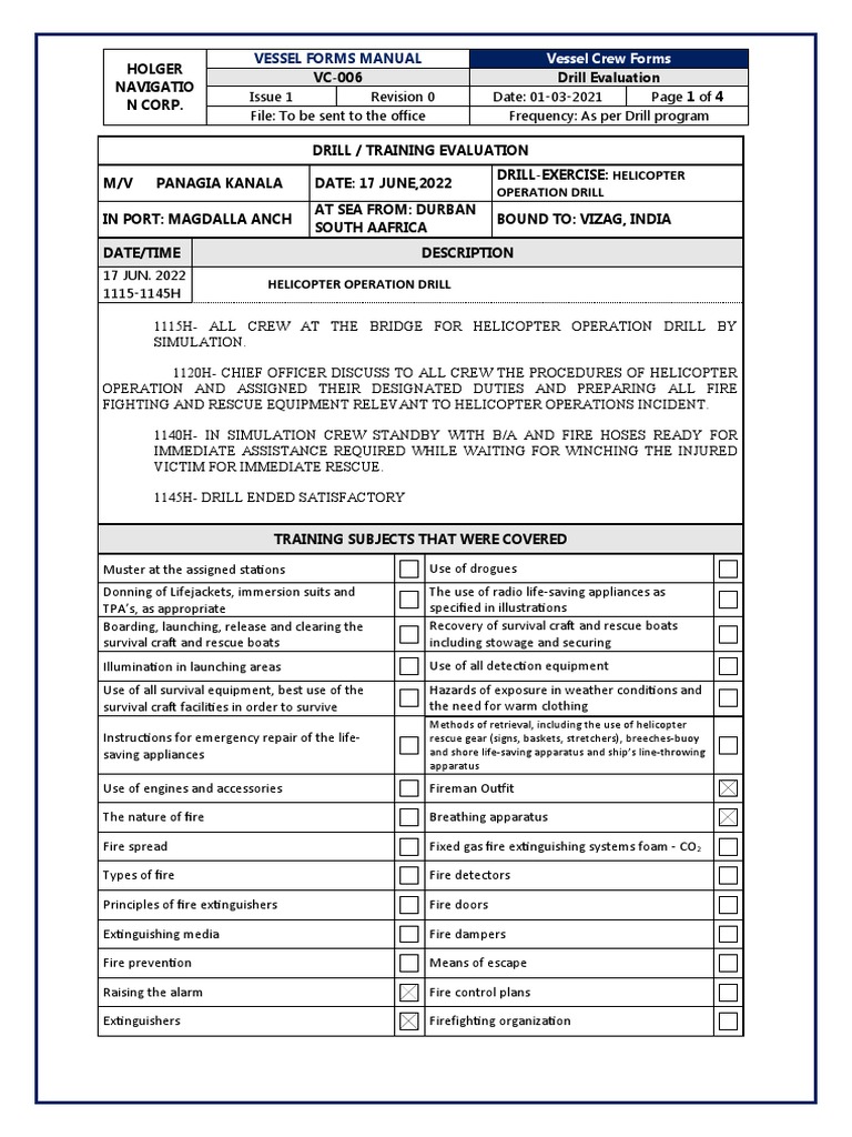 Helicopter Operation Drill | PDF | Firefighting