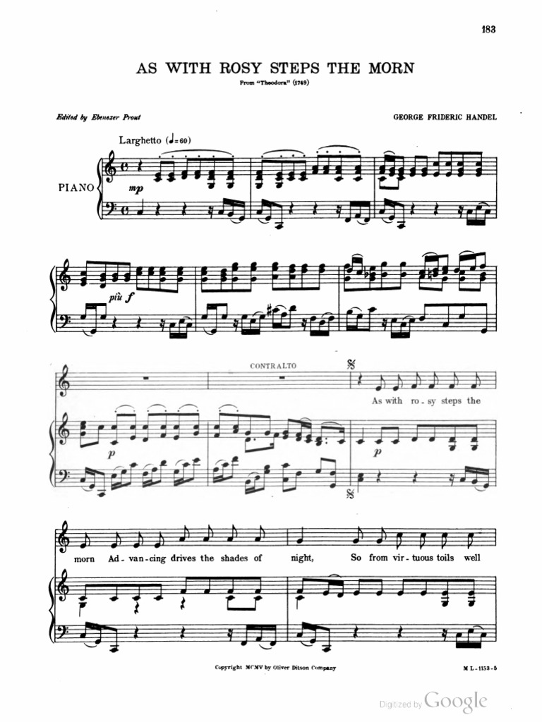 Handel - As With Rosy Steps The Morn (Theodora) | PDF
