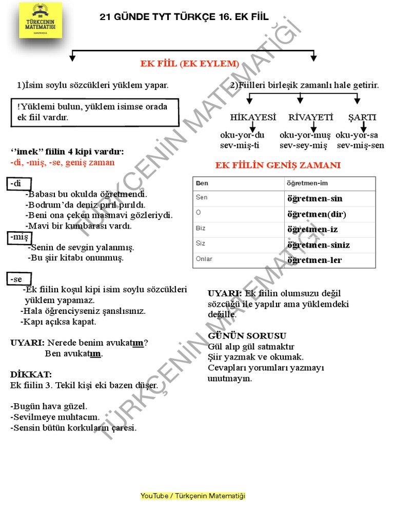 16.gün Ek Fiil PDF | PDF