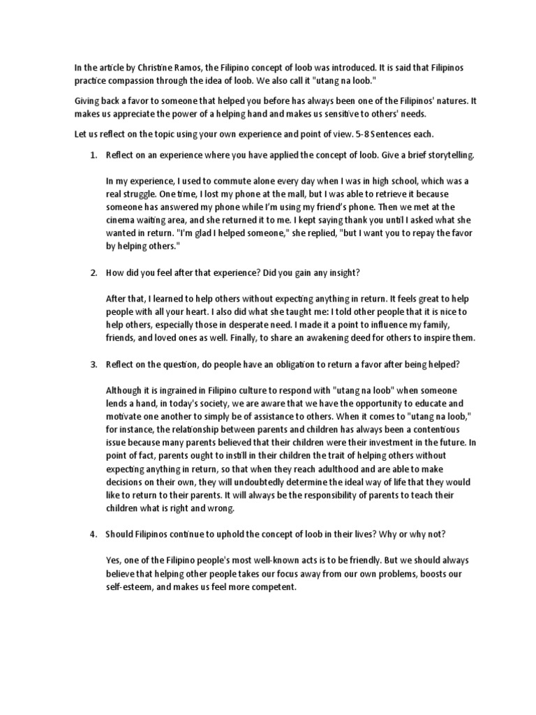 The Power of Compassion: Exploring the Filipino Concept of Loob | PDF ...