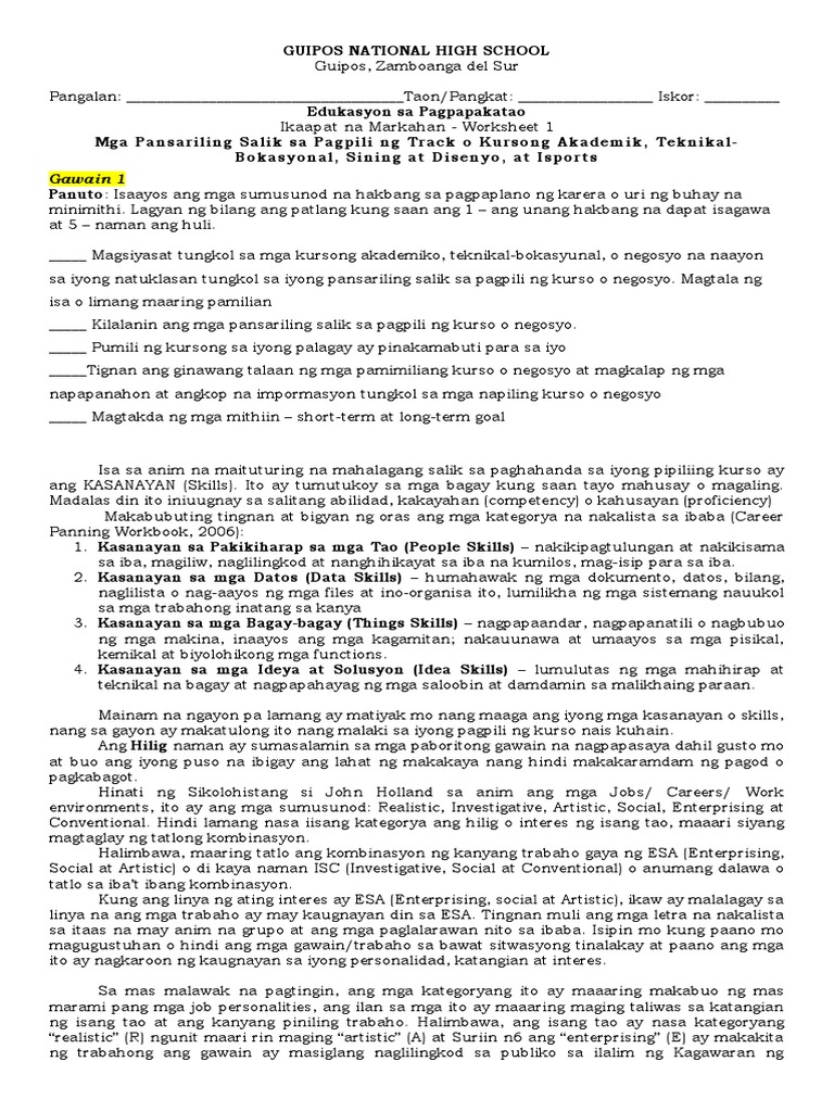 Worksheet Week 2 | PDF