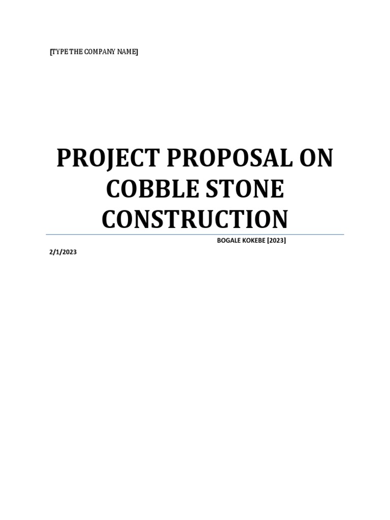 Project Proposal of Cobble Stone For Birhanu | PDF | Road Surface ...