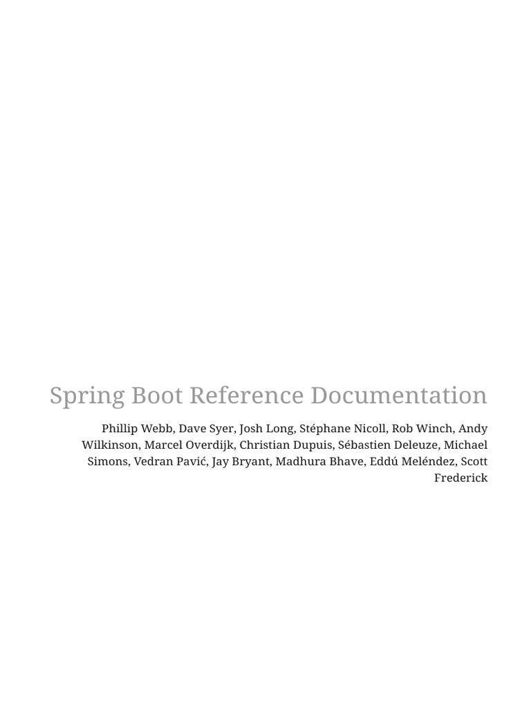 Spring Boot Reference 2.3.X | PDF | Computer Programming | Computing Platforms