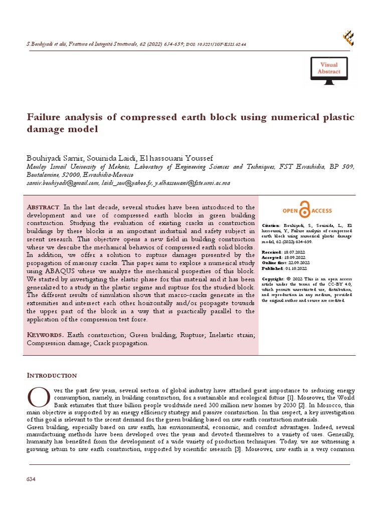 Failure Analysis of Compressed Earth Block Using Numerical Plastic ...