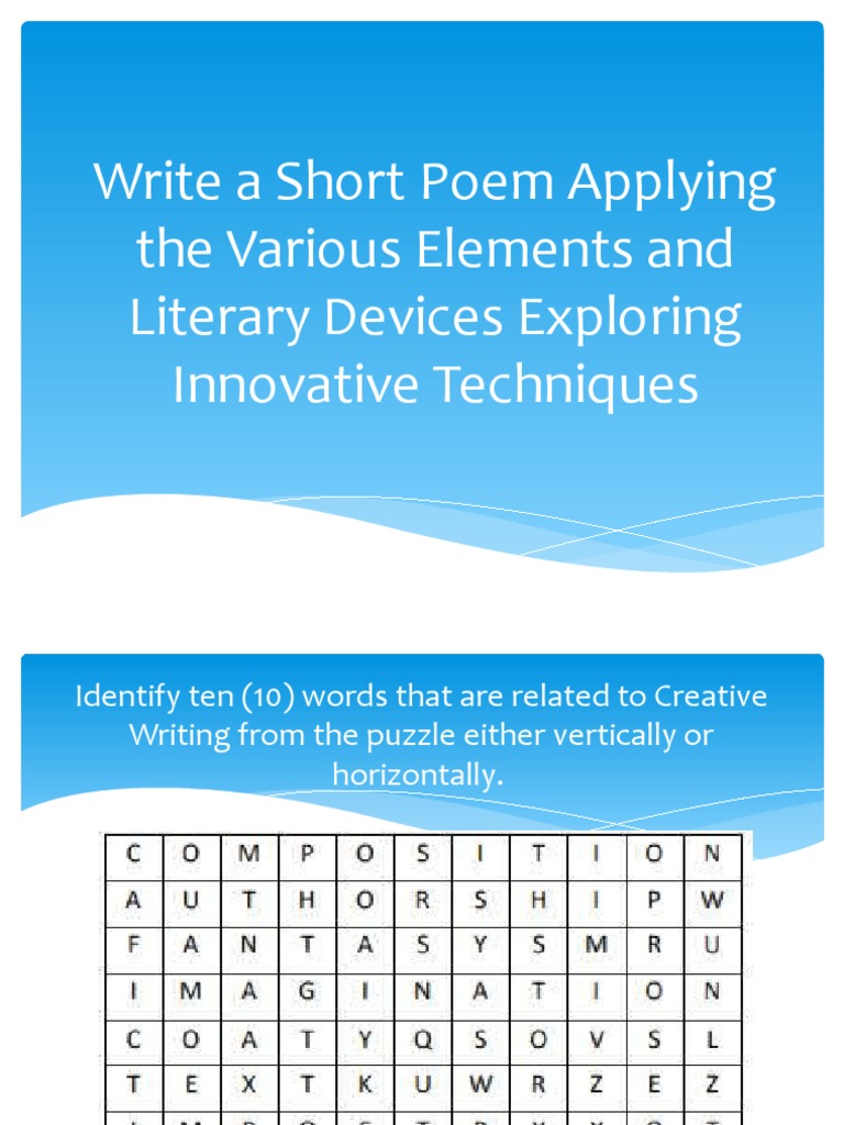 Crafting Short Poems with Techniques | PDF | Poetry | Writing