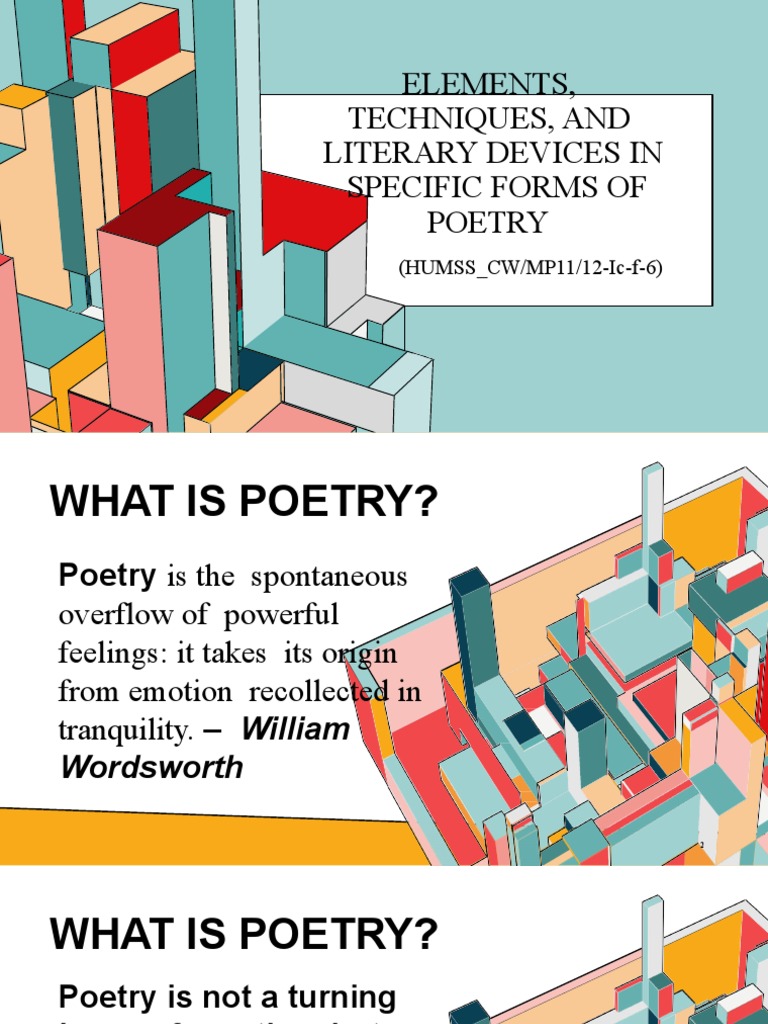 Elements Techniques and Literary Devices in Forms of Poetry | PDF ...