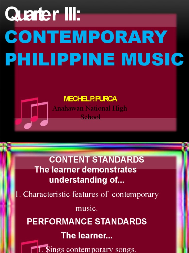 Contemporary Music in The Philippines | PDF | Songs | Performing Arts