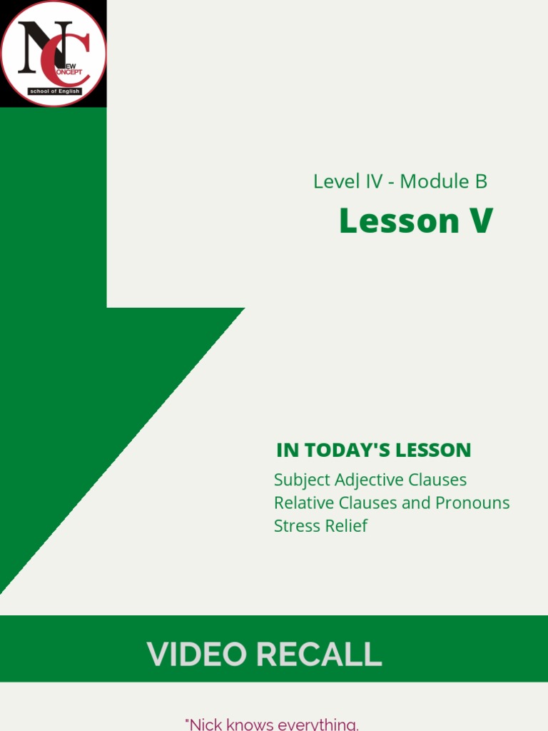 B2 Module B.2 Lesson V | PDF | Linguistics | Syntax