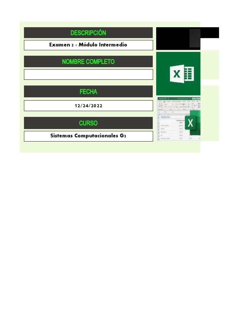 EXAMEN 2 - Microsoft Excel | PDF