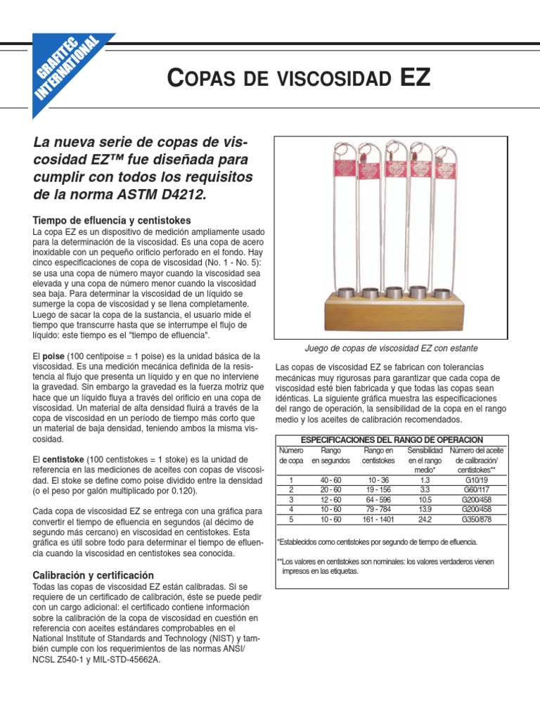 Copas de Viscocidad EZ | PDF