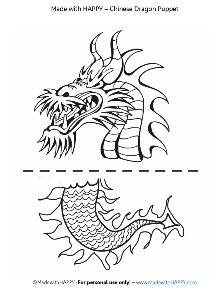 Chinese Dragon Puppet - Printable | PDF