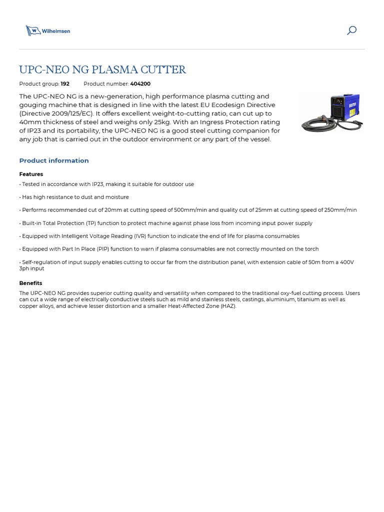 UPC-NEO NG Plasma Cutter Overview | PDF | Construction | Welding