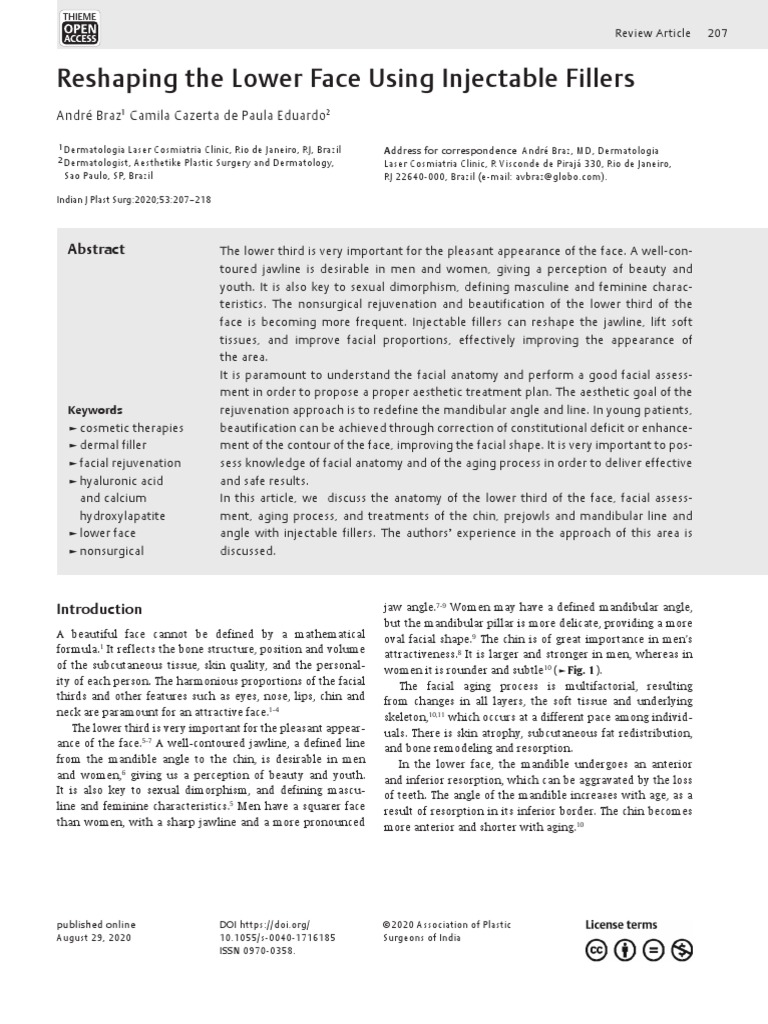Reshaping The Lower Face Using Injectable Fillers: André Braz Camila ...