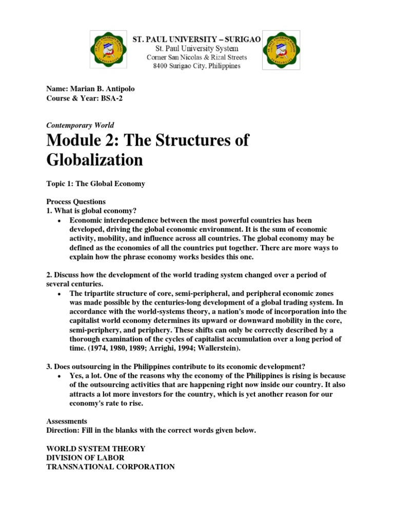 Module 2 - Contemp World-BSA2 | PDF | International Monetary Fund | Bretton Woods System