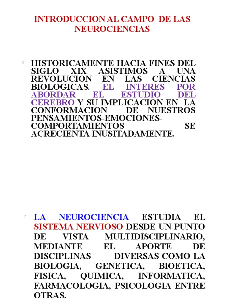 Neurociencias Introducción | PDF | Neurociencia | Cerebro
