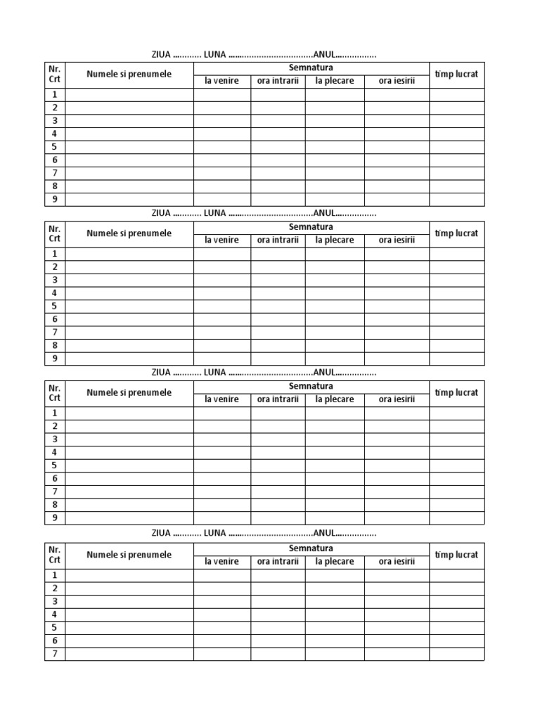 Condica de Prezenta | PDF