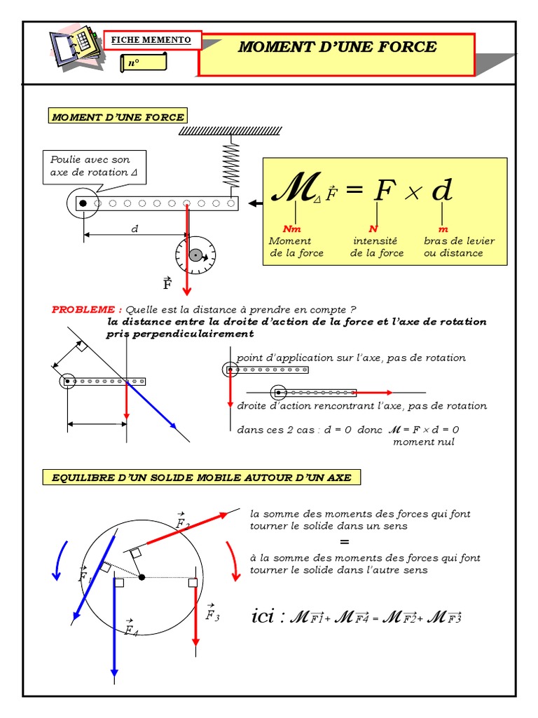 Calcul du moment d'une force | PDF | Moment d'une force | Rotation