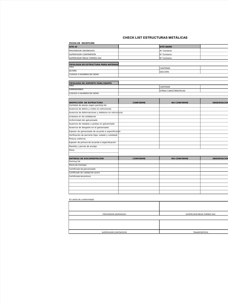 Dokumen - Tips Check List Estructura Metalica | PDF