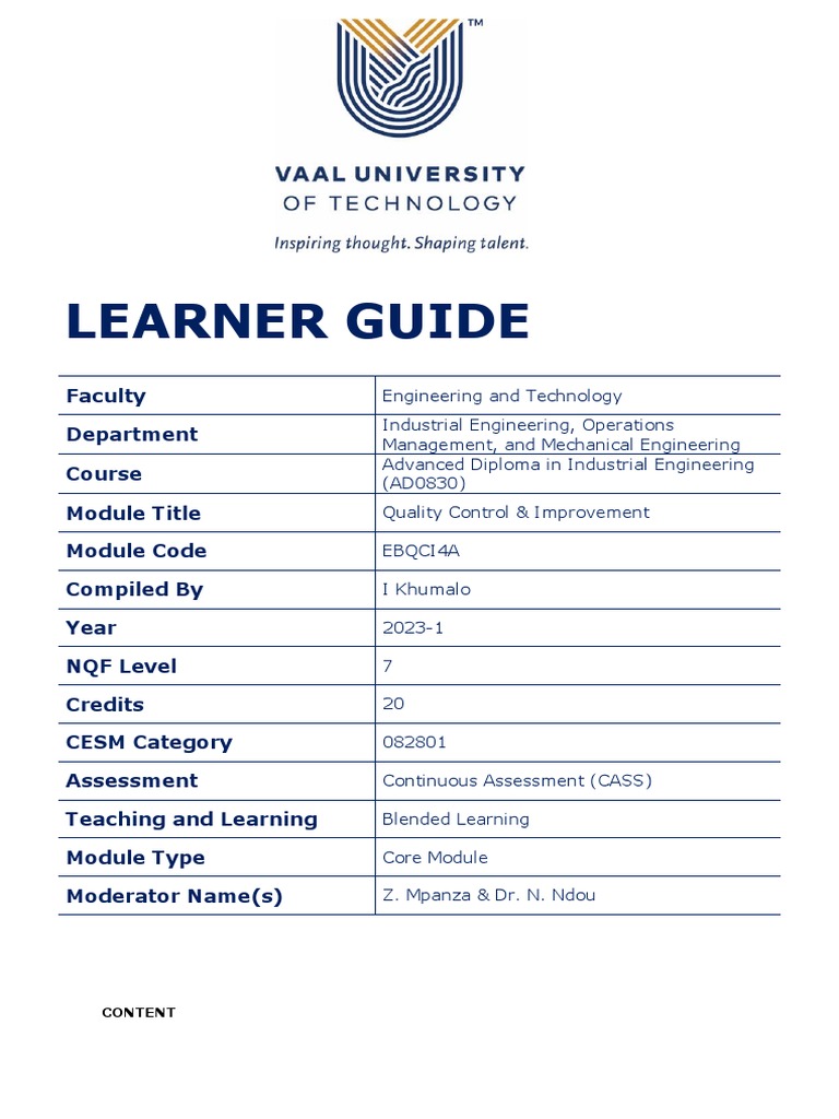 EBQCI4A 2023-1 CASS Learner Guide Draft | PDF