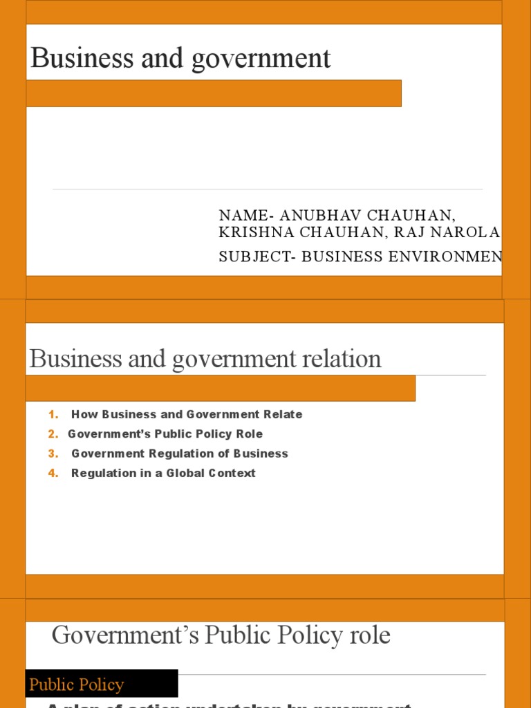 Role of Government & Business | PDF | Policy | Business