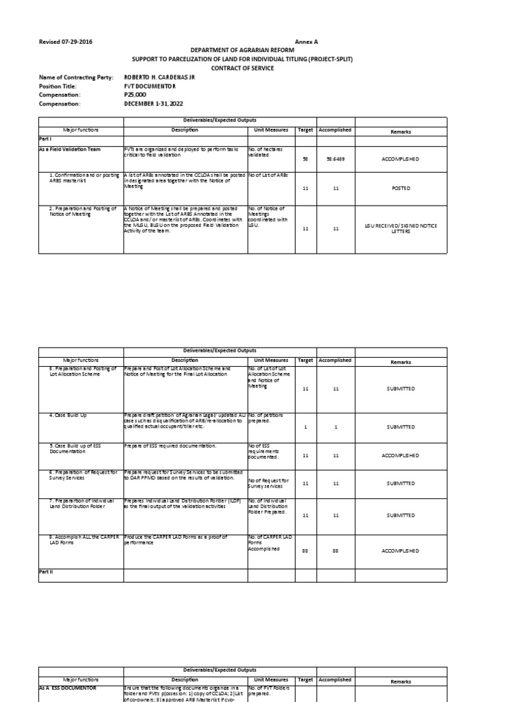 Documentor Job Description for DAR Project | PDF