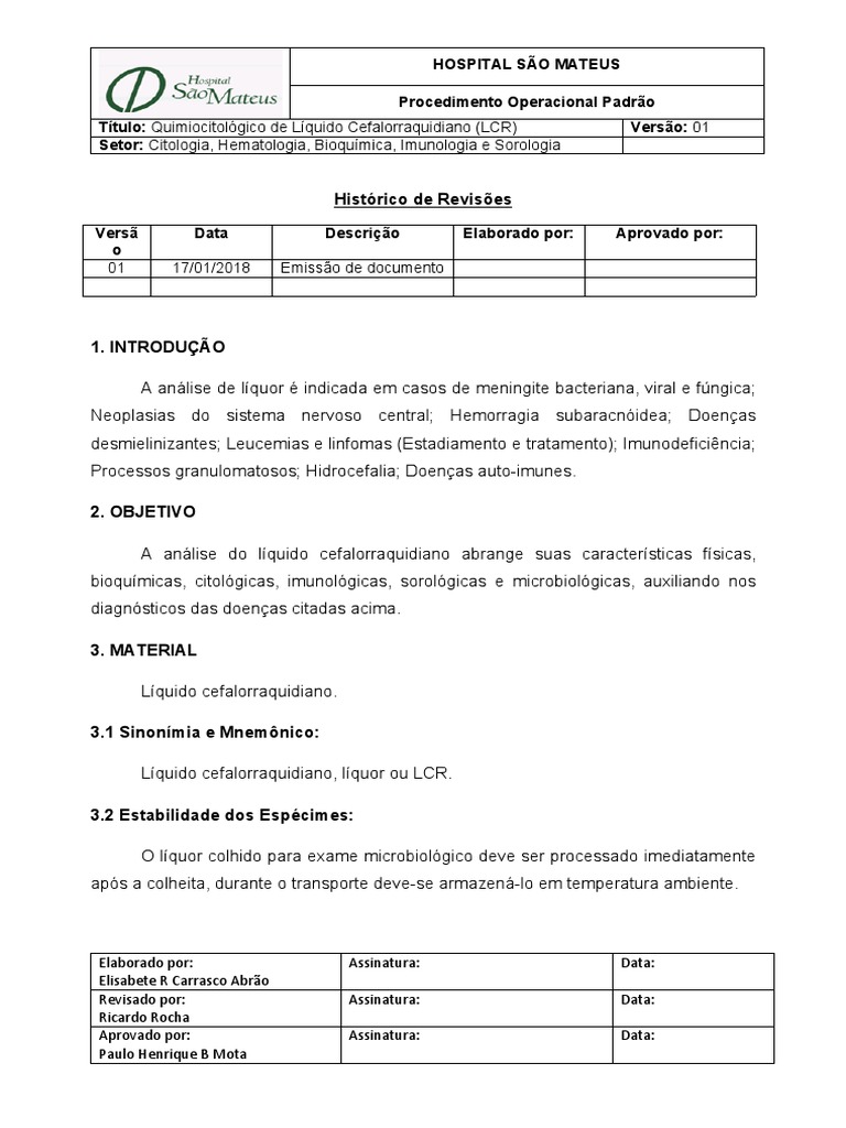 lcr | PDF | Líquido cefalorraquidiano | Anatomia
