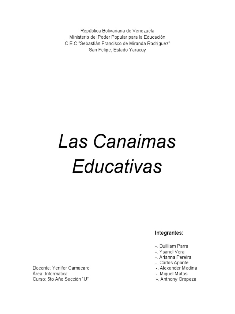 Las Canaimas Educativas | PDF | Software libre | Tableta