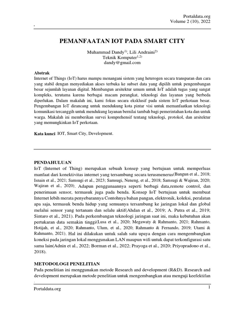 Pemanfaatan Iot Pada Smart City | PDF