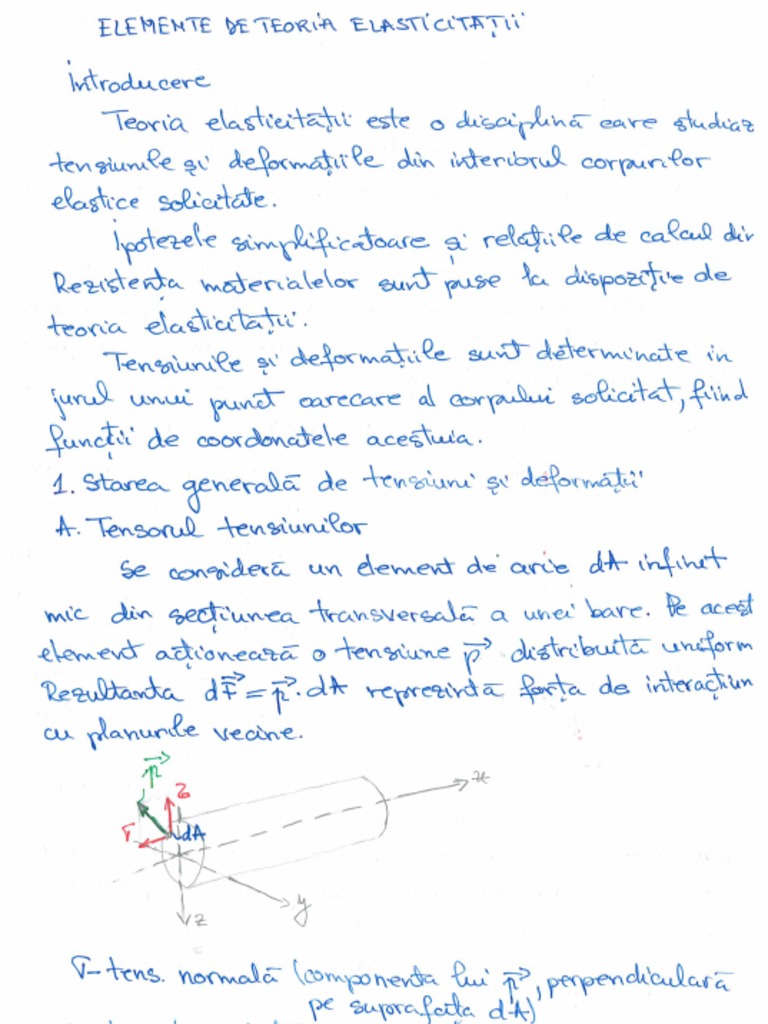 C6 - Elemente de Teoria Elasticitatii | PDF