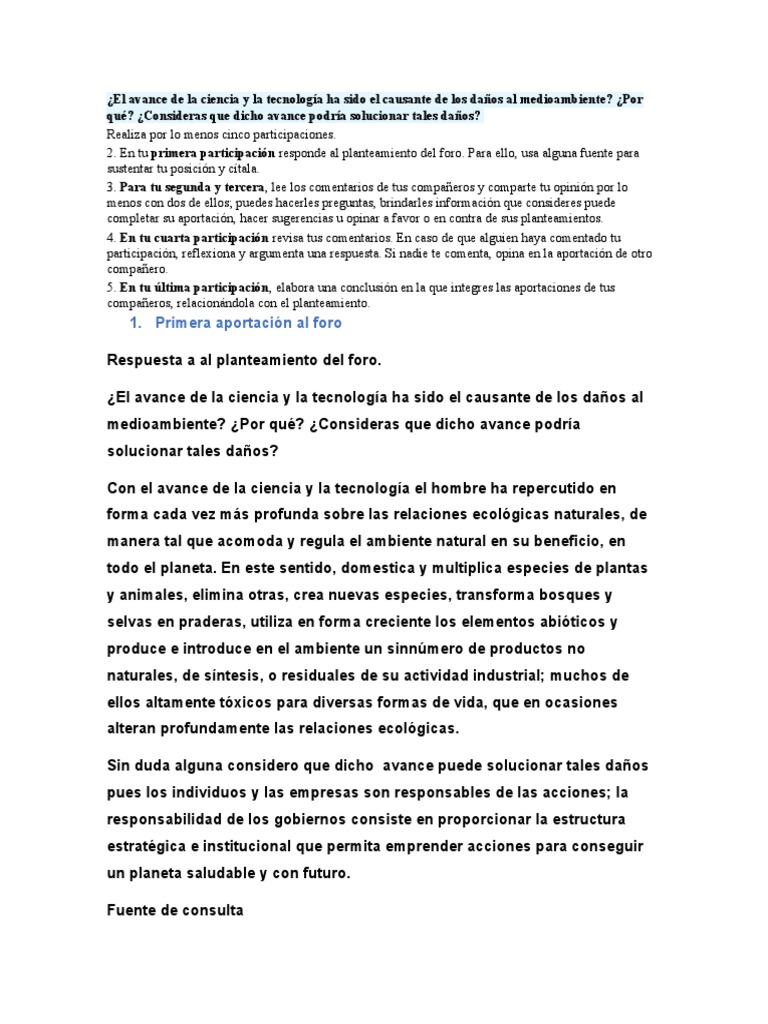 Foro Módulo 21 | PDF | Entorno natural | Science