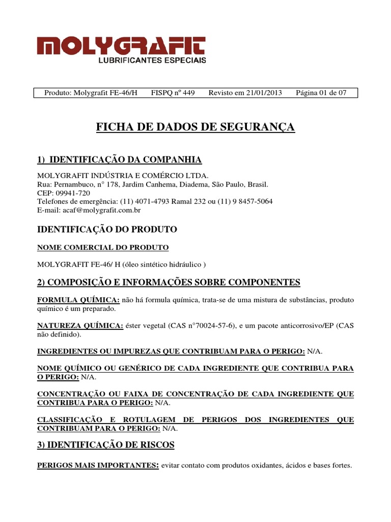 Fispq Fe-46 H | Download grátis PDF | Química | Embalagem e rotulagem