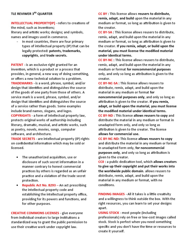 Tle Illustration Reviewer 3RD | PDF | Creative Commons License | Adobe Photoshop