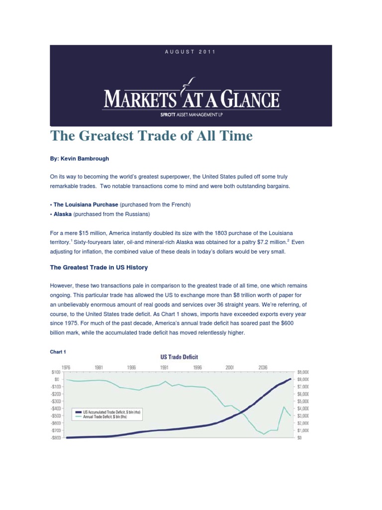 The Greatest Trade of All Time: By: Kevin Bambrough | PDF | Euro ...