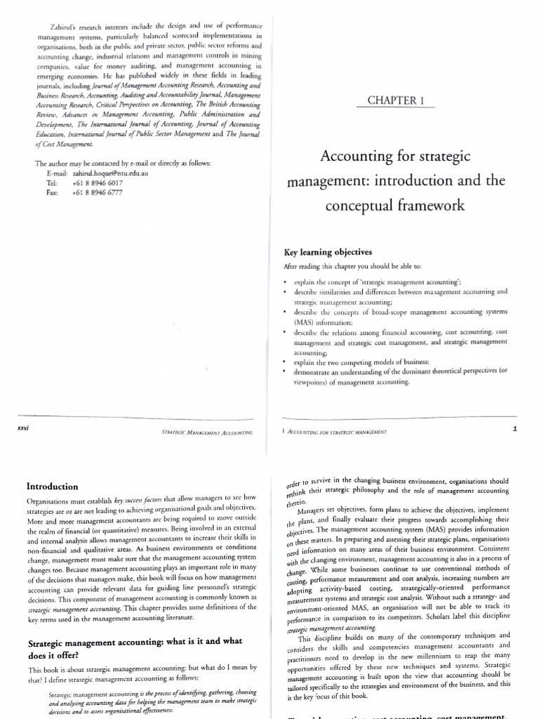 Zahirul Ch.1, Accounting For Strategic Management | PDF | Management ...