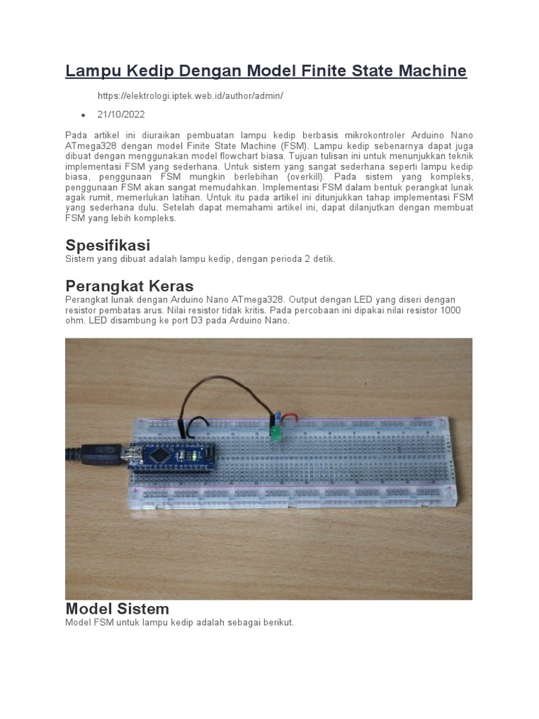 Lampu Kedip Dengan Model Finite State Machine | PDF | Komputer