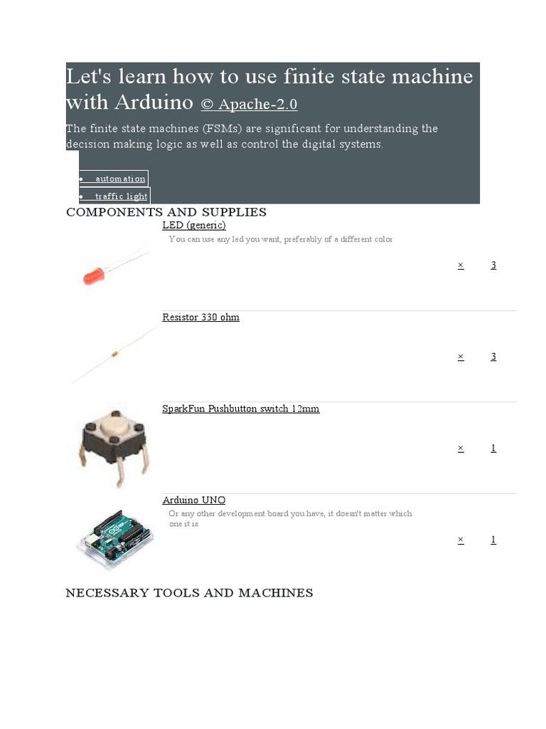 Let's Learn How To Use Finite State Machine With Arduino | PDF | Computer Science | Computer ...